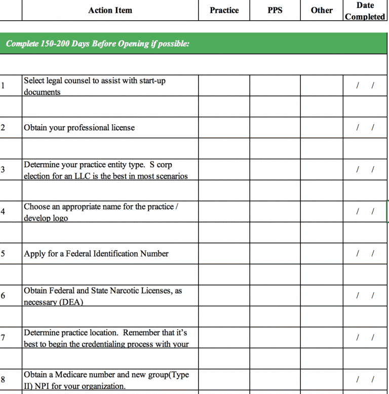Download Start Up Checklist | PPS Practice Start Up Services